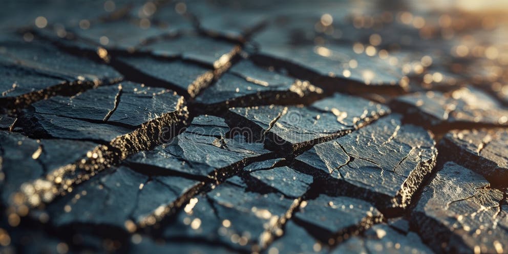 Closeup of Cracked Black Slate Texture with Deep Grooves and Rough ...