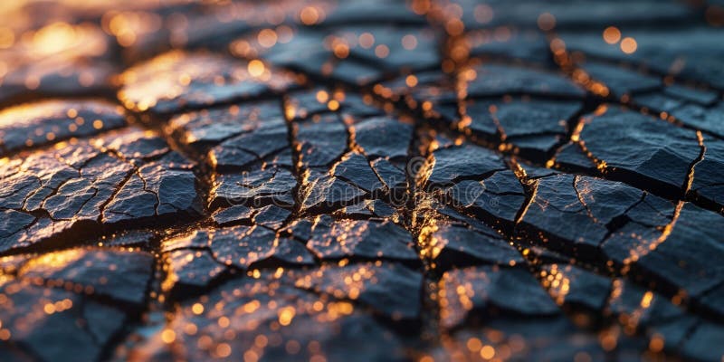 Closeup of Cracked Black Stone Surface with Deep Texture Stock Image ...