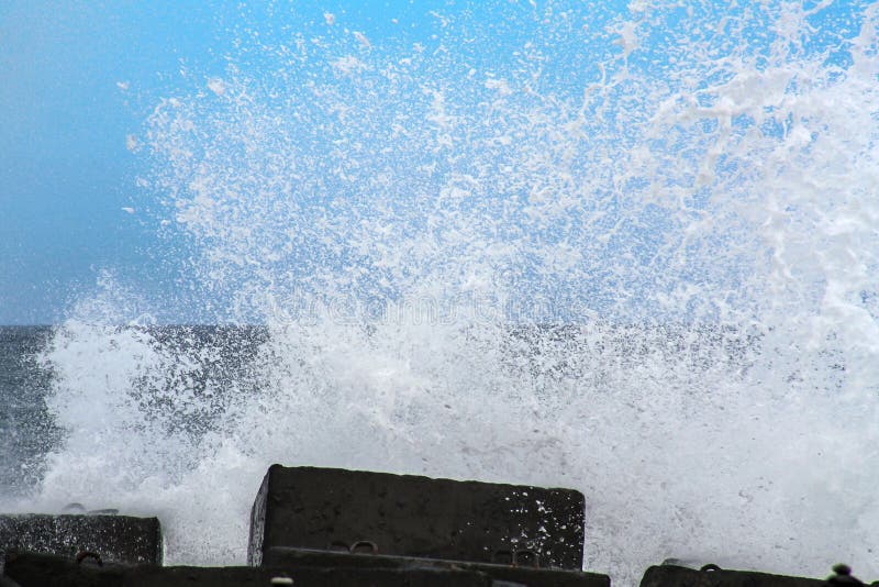 Closeup from Crashing Waves on the Rock Coast Stock Photo - Image of ...