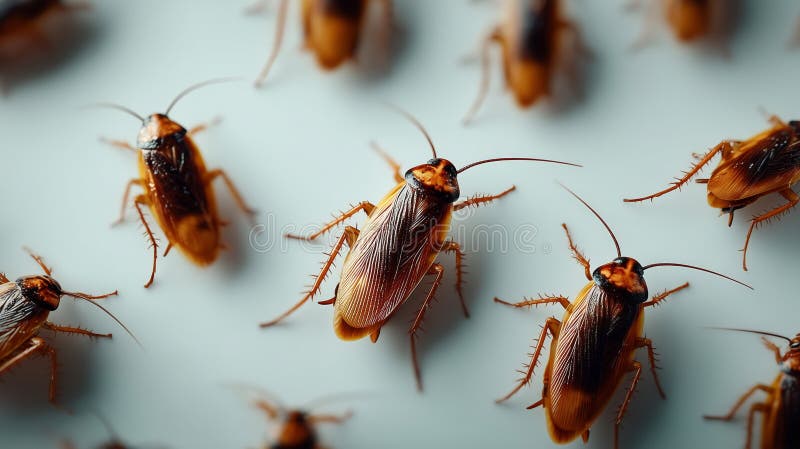 Closeup of Crawling Cockroach Insects Stock Illustration - Illustration ...