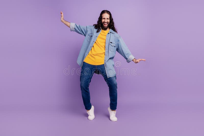 Closeup of Crazy Man Dance Have Fun Stand Tiptoes Stock Image - Image ...