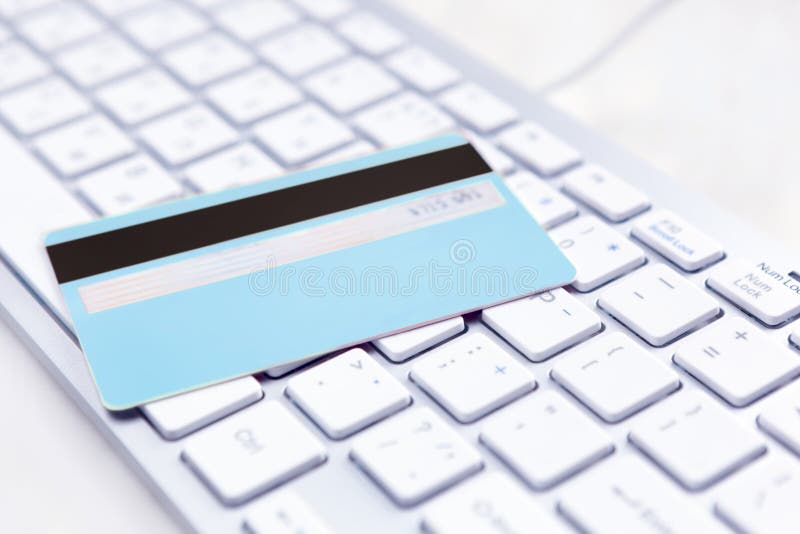Closeup of Credit Card on a Pc Stock Image - Image of security, safe ...