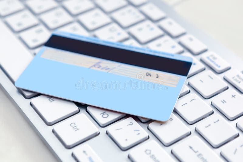Closeup of Credit Card on a Pc Stock Photo - Image of online, internet ...