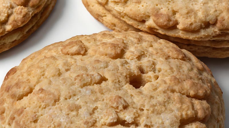Closeup of a Crisp Biscuit Showcasing Its Texture and Details Stock ...