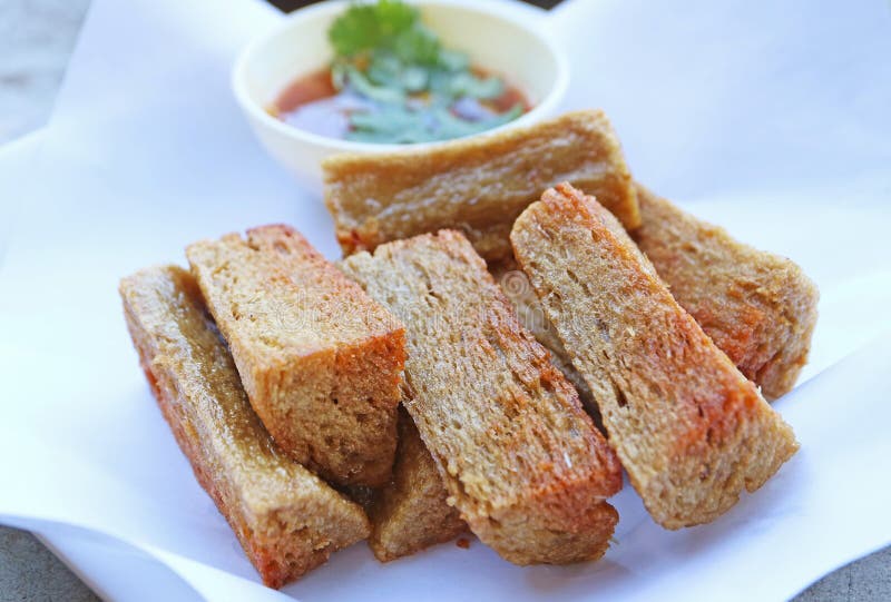 Closeup of Crispy and Chewy Deep Fried Fish Crackers Stock Photo ...
