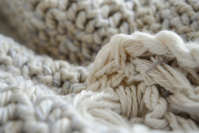 Closeup of a Crocheting Process with Thick Yarn Stock Image - Image of ...
