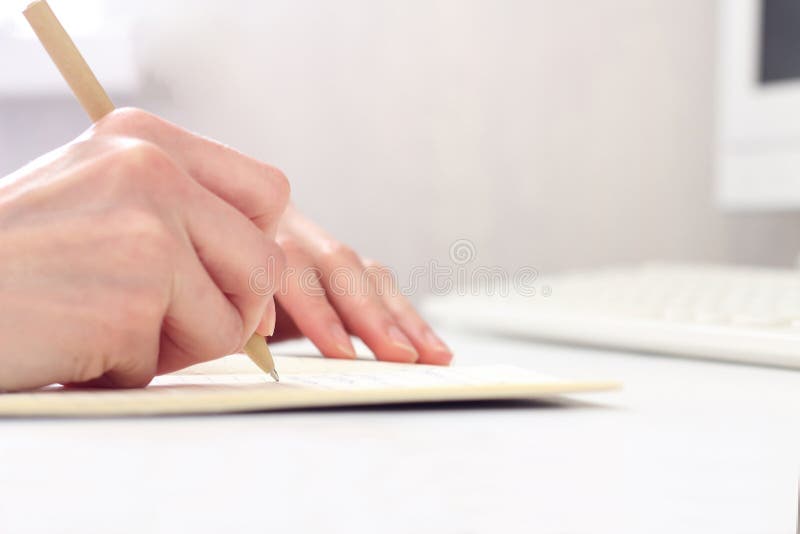 Closeup Cropped Hands of Young Female Writing Day Plan in Notebook at ...