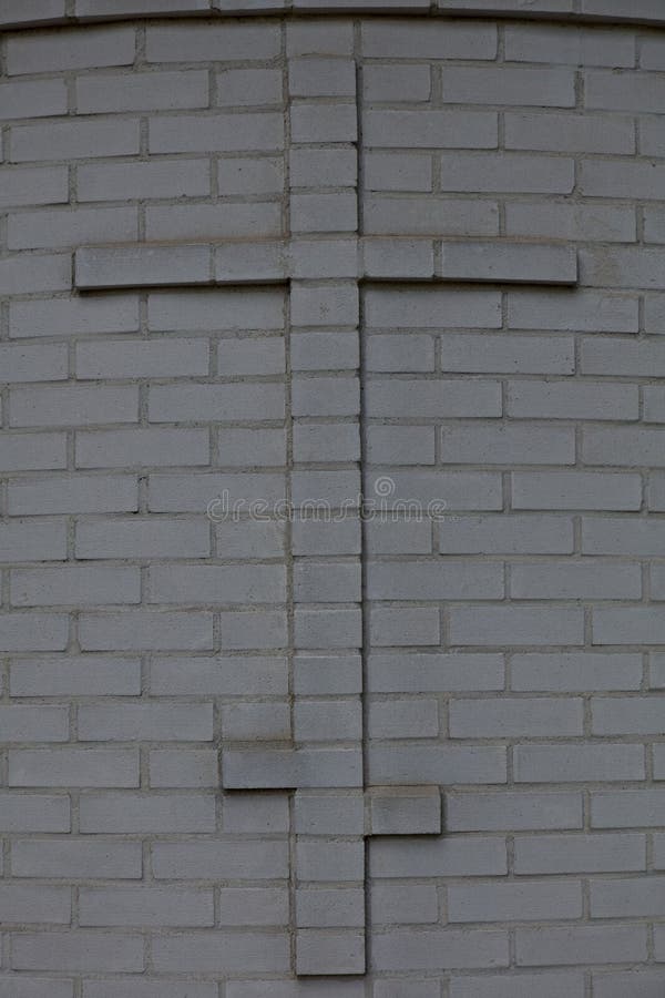 Brick cross. stock image. Image of structure, white - 297510969