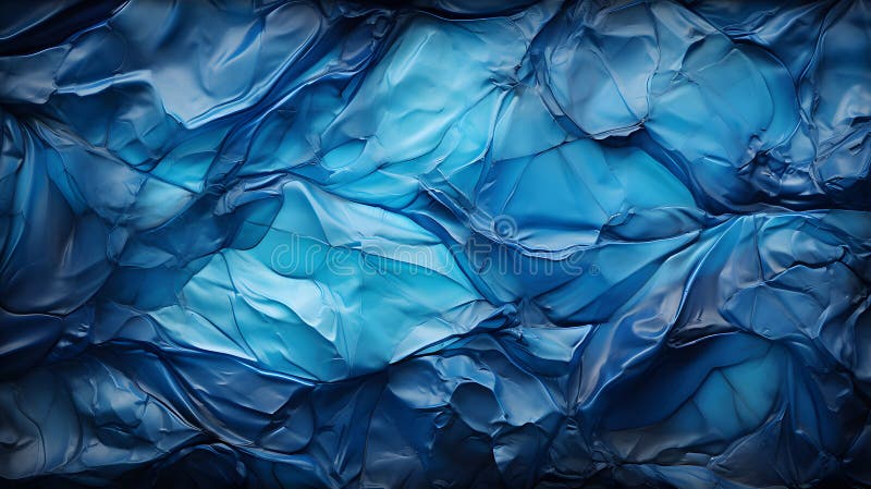 Closeup of Crumbled Blue Garbage Bag Stock Illustration - Illustration ...