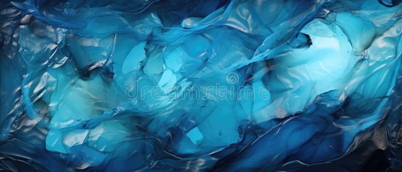 Closeup of Crumpled Blue Garbage Bag Texture Plastic Background, Ai ...