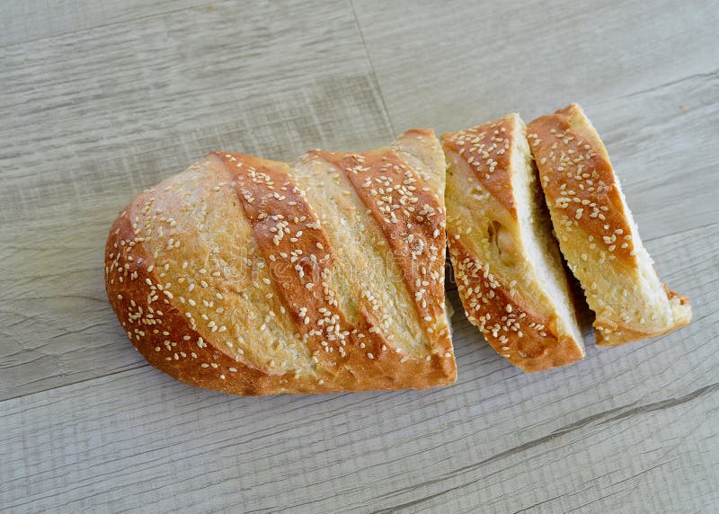 Crusty Vienna Loaf on the Table Stock Image - Image of closeup, gluten ...