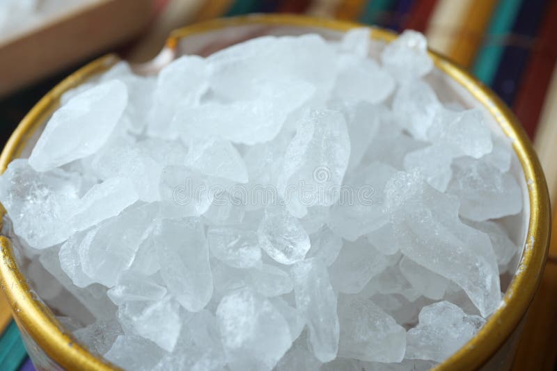 Closeup of Crystal Salt in a Bowl Stock Photo - Image of organic, white ...
