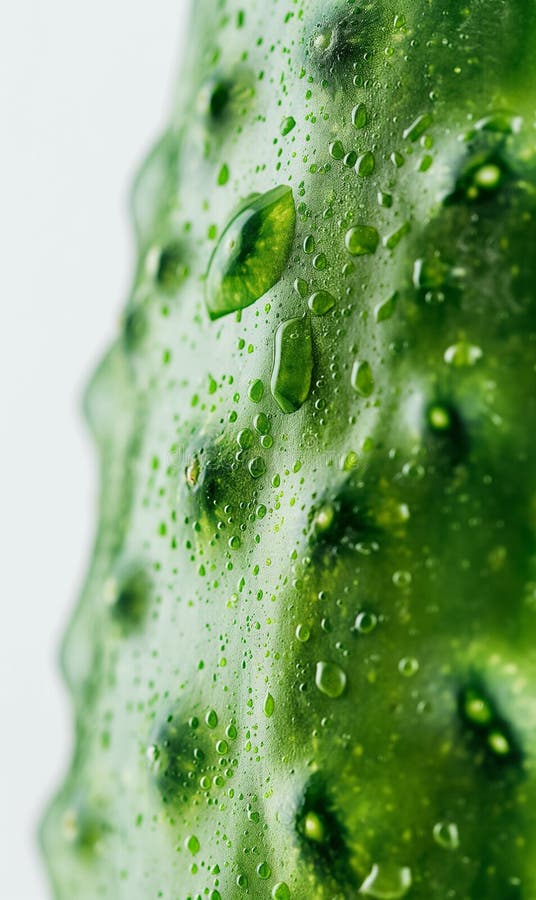 A Closeup of the Cucumber Texture, Showcasing Its Smooth and Slightly ...