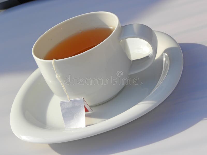 Closeup of a Cup of Hot Tea on a White Surface Stock Image - Image of ...