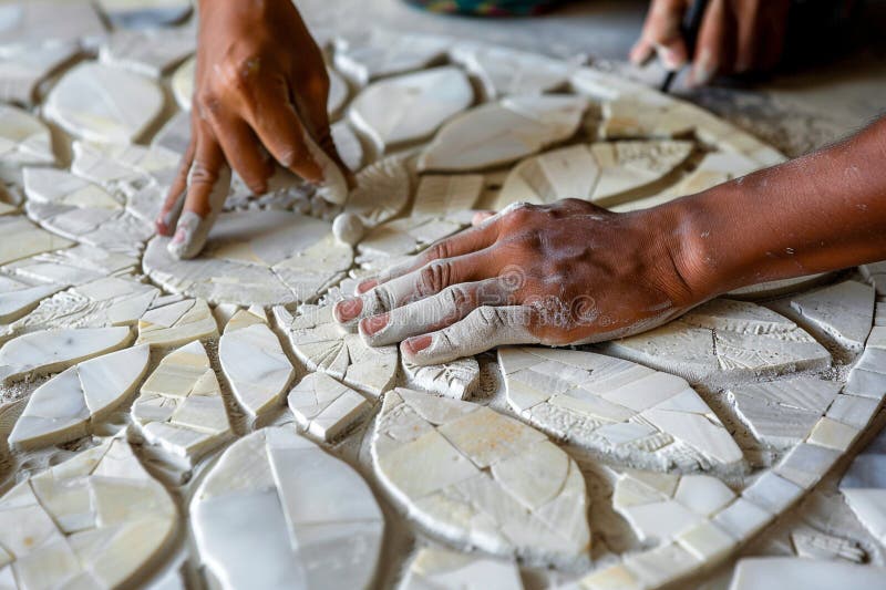 A Closeup of a Custom Decoration Project Where Hands Craft a Unique ...