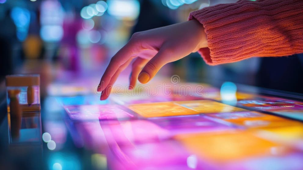 A Closeup of a Customers Hand Hovering Over a Colorful Array of ...
