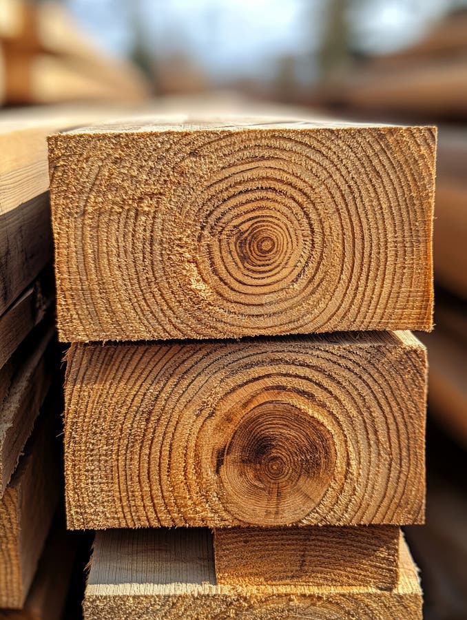 Closeup of Cut Timber Stacks with Visible Circular Grain Patterns Stock ...