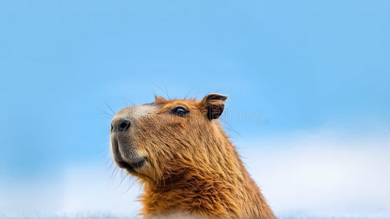 Closeup Capybara with Pastel Bacground Stock Illustration ...