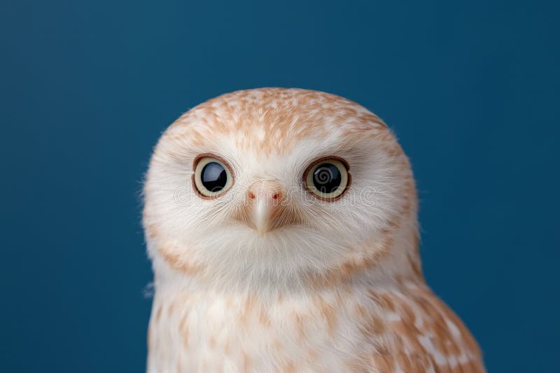 Closeup of a Cute Fluffy Owl with Big Eyes Stock Illustration ...