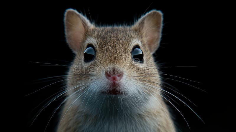 Closeup of a Cute Rodent with Big Eyes and Whiskers Stock Illustration ...