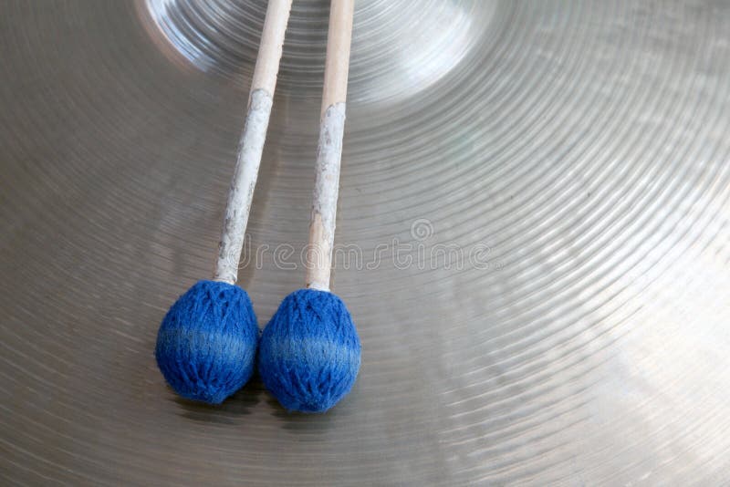 Closeup of Cymbal and Sticks Stock Photo - Image of studio, selective ...