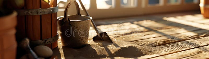 Closeup of a 3D Model of a Sand Pail and Shovel Stock Illustration ...