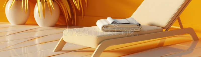 Closeup of a 3D Model of a Sunbathing Chair and Towel Summer Stock Illustration - Illustration ...