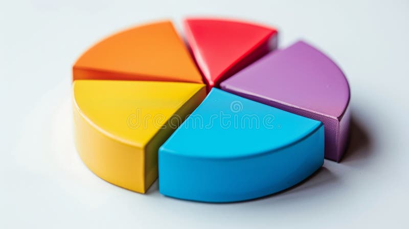 Closeup of a 3d Pie Chart Representing Business Data Distribution on a ... Closeup of a 3d Pie Chart Representing Business Data Distribution on a ...