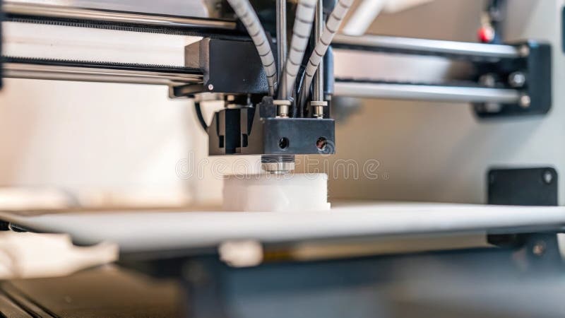 A Closeup of a 3D Printer Integrated into a Modular Unit Exemplifying ...