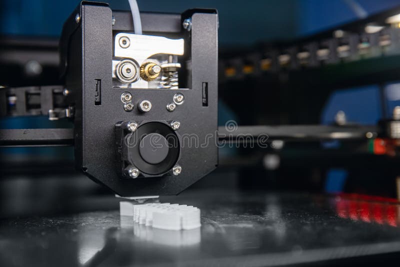 Closeup 3D Printer Mechanism Working Element Design of Device during ...