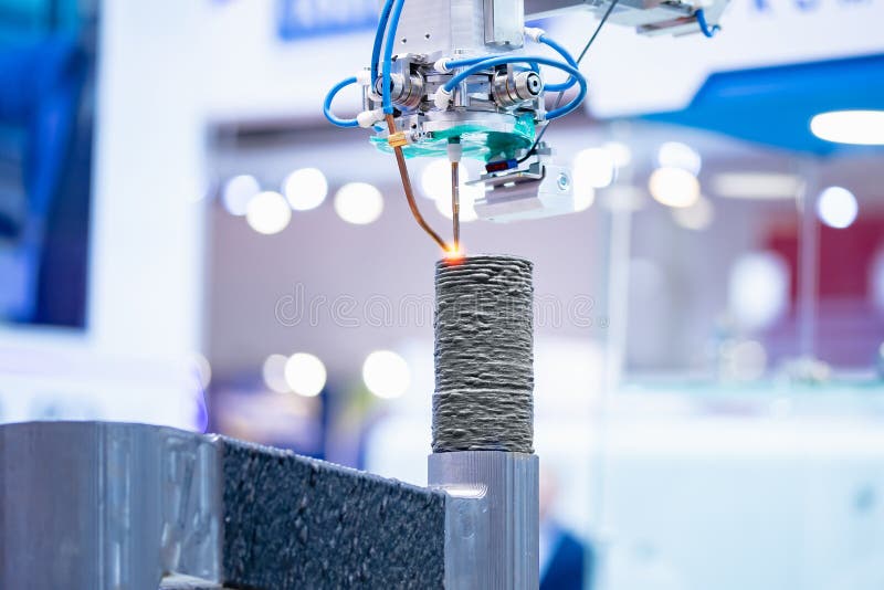 Closeup 3D Printer Metal Mechanism Working Element Design of Device ...