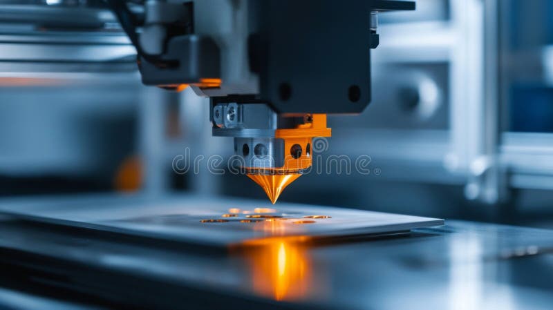 Closeup of a 3D Printer Nozzle during Operation Stock Illustration ...