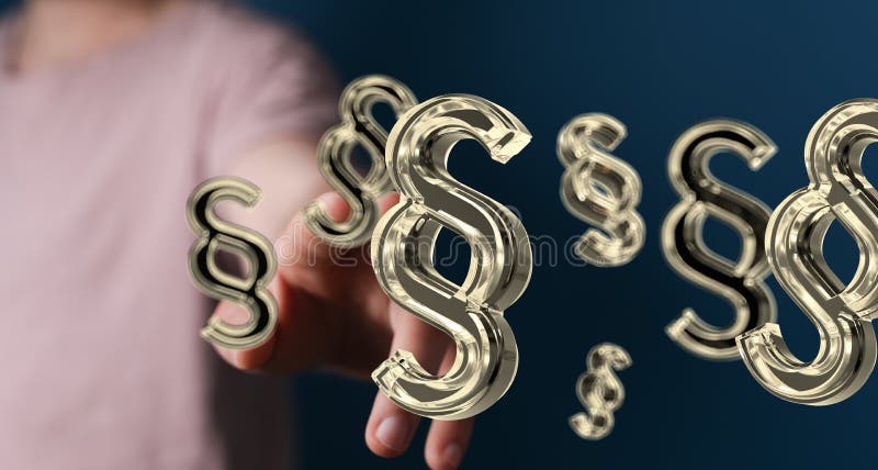 Closeup of 3D Rendered Paragraph Section Sign Hovering in the Human ...