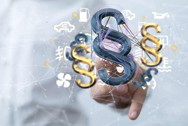 Closeup of 3D Rendered Paragraph Section Sign Hovering in the Human ...