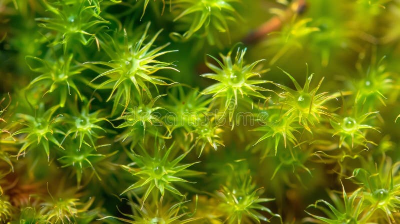 A Closeup of Damp Moss Revealing Its Intricate Network of Fine Feathery ...