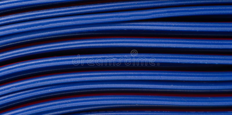 Closeup of Dark Blue Electric Cables Under the Lights Stock Photo ...