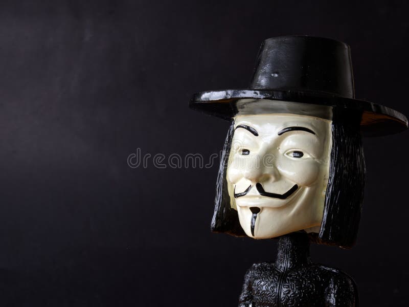 Closeup of a Dark Puppet& X27;s Head with a Whiteboard on the Bottom ...