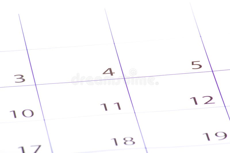 Closeup of Dates on Calendar Stock Image - Image of agenda, office ...