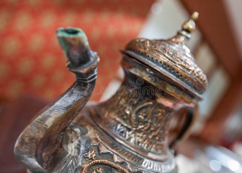 Closeup of Decorative Antique Teapot Stock Photo - Image of rusty ...