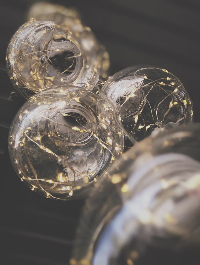 Closeup of Decorative Glass Balls Lights Stock Photo - Image of decor ...