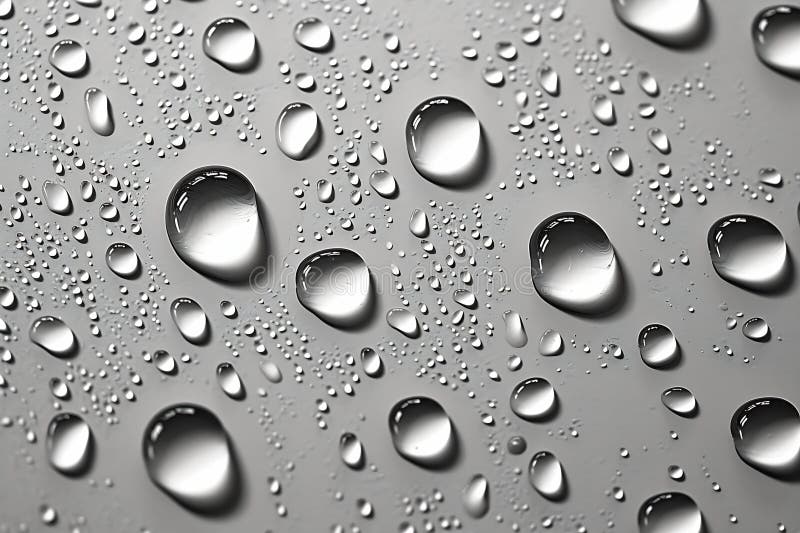 Closeup of Deep Droplets on Surface Banner in Grey Scale with Ce Stock ...