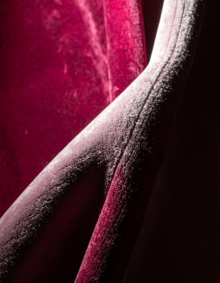 Closeup of Deep Red Velvet Fabric Drape Stock Illustration ...