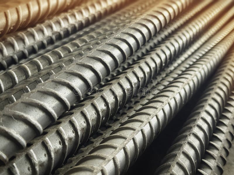 Closeup Deformed Bar Steel,show Texture of Strong Iron Stock Image ...