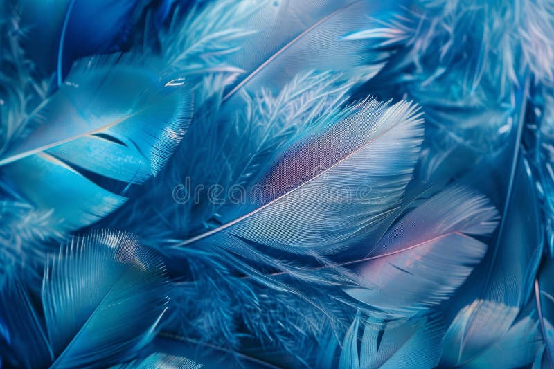 Closeup of Delicate Blue Feathers with Soft Texture Stock Illustration ...