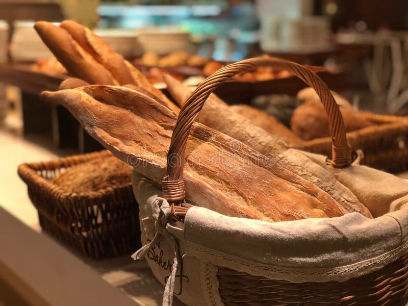 Closeup of a Delicious Bread Basket Stock Photo - Image of buffet ...