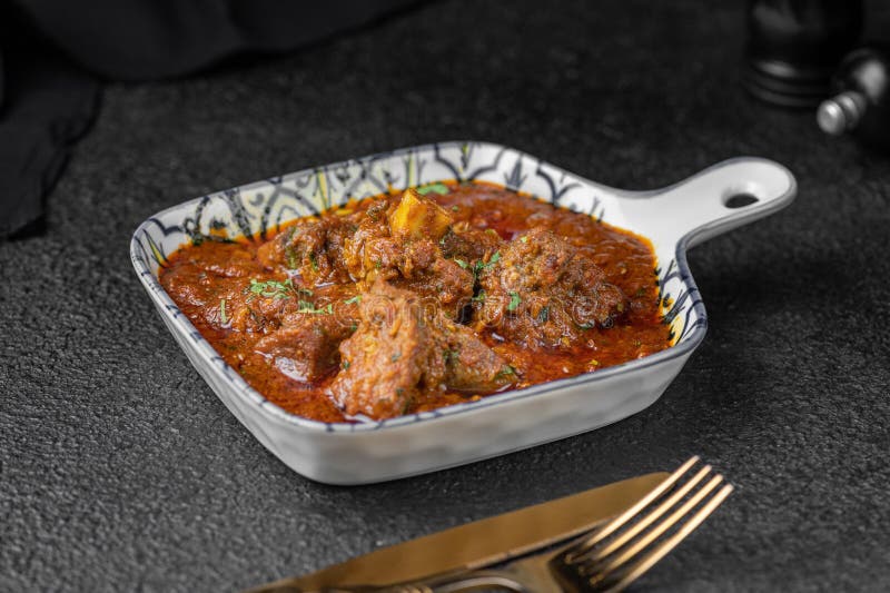 Closeup of Delicious Mutton Curry Stock Image - Image of spicy, meal ...