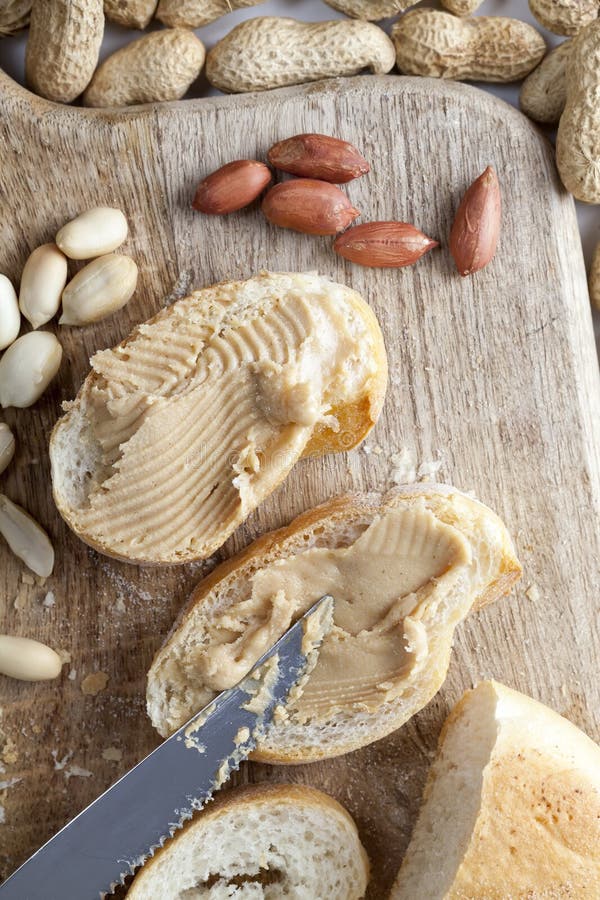 Delicious Peanut Butter and White Bread Stock Image - Image of meal ...