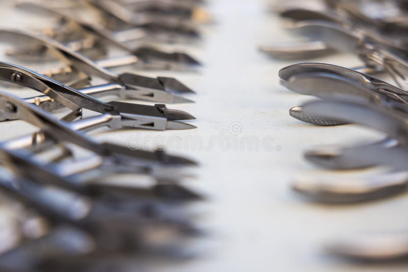 Closeup of Dental Instruments on the Table Stock Image - Image of table ...