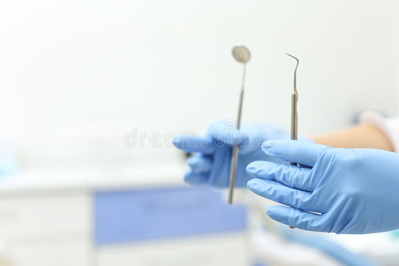 Dental Mirror And A Probe Closeup Stock Image - Image of person ...