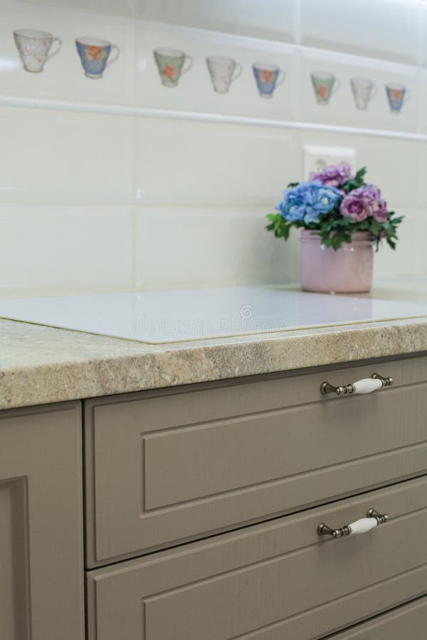 Closeup Detail of Kitchen Room Interior Stock Photo - Image of wardrobe ...